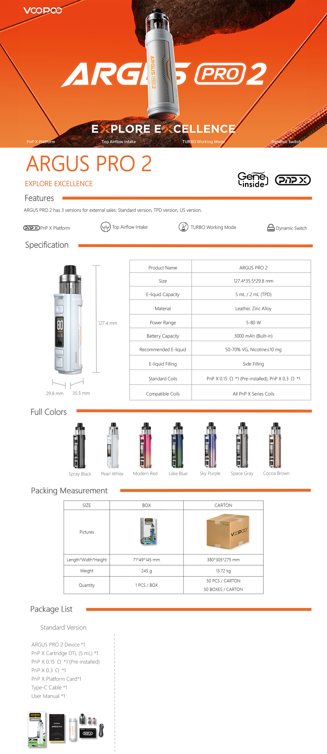 Argus Pro 2 - Voopoo - LCA distribution